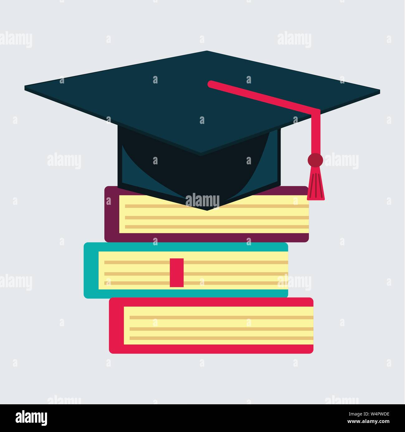graduation cap with book vector illustration Stock Vector Image & Art ...