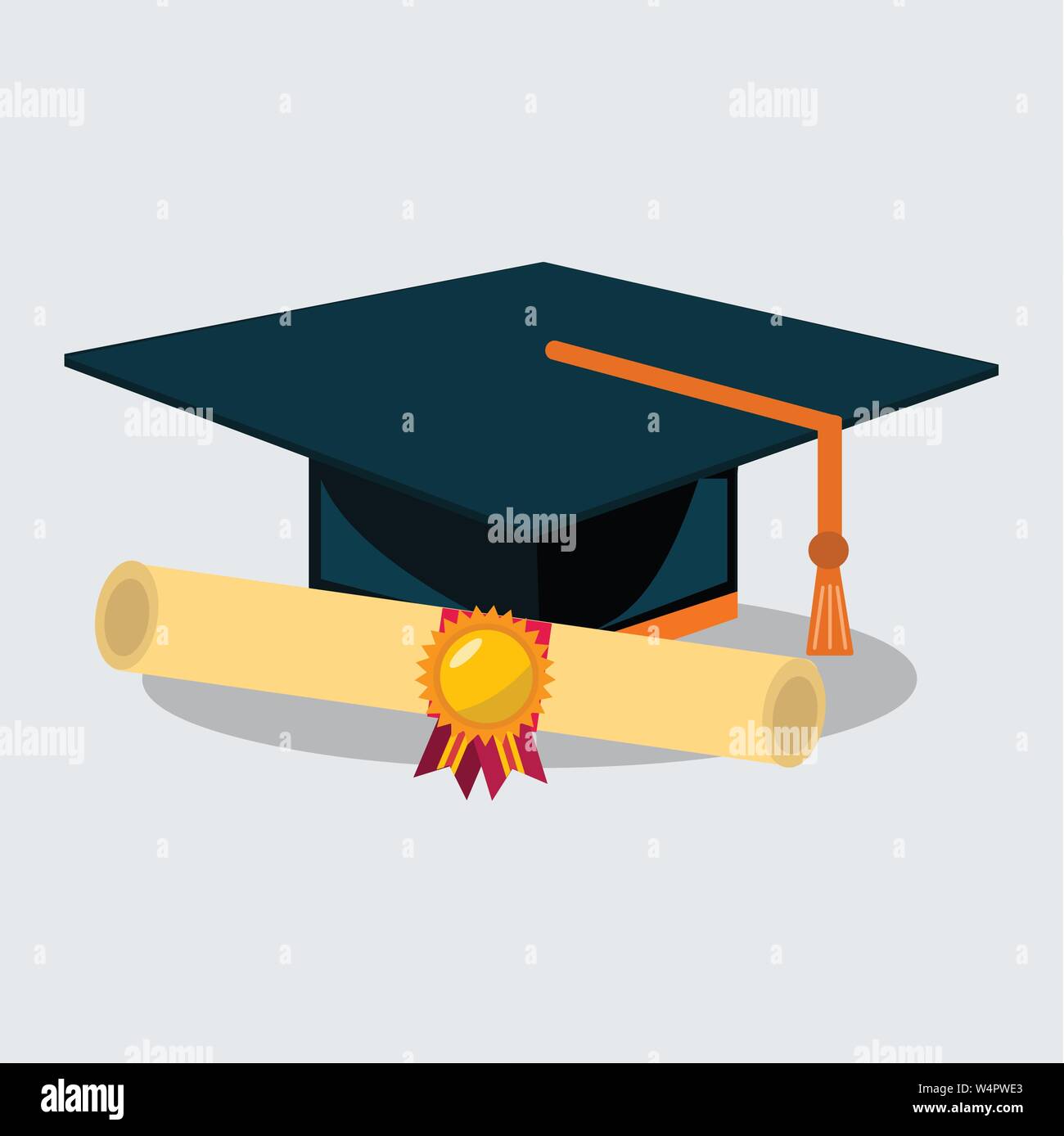 graduation cap and diploma certificate vector illustration Stock Vector ...