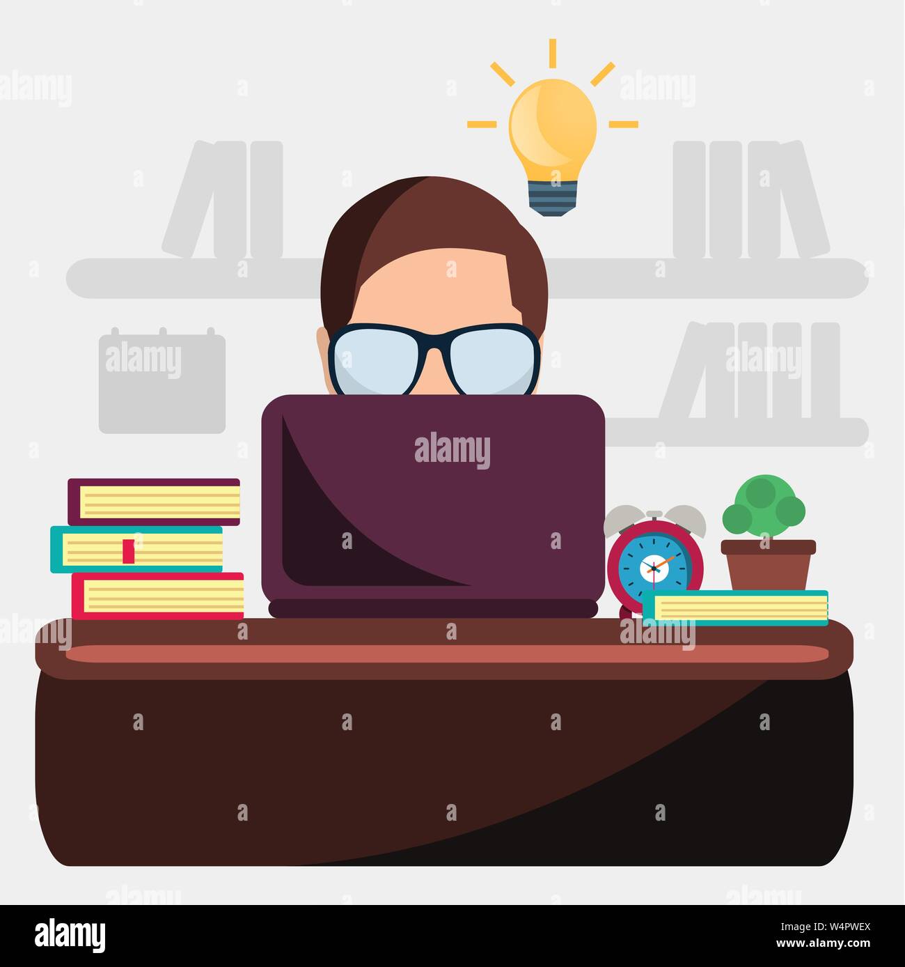 a man study for exam vector illustration Stock Vector Image & Art - Alamy