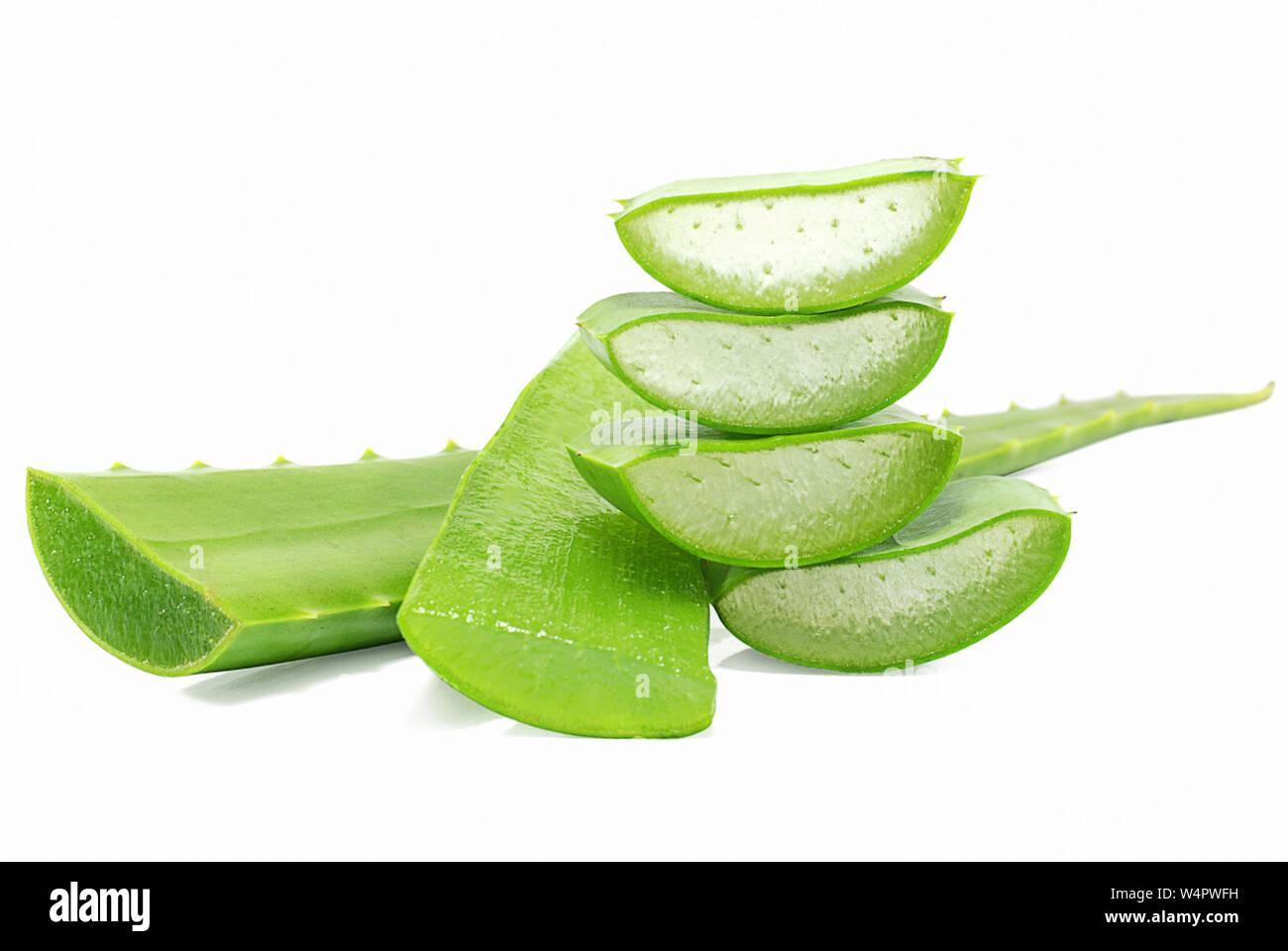 Aloe Vera On White Background Stock Photo - Alamy