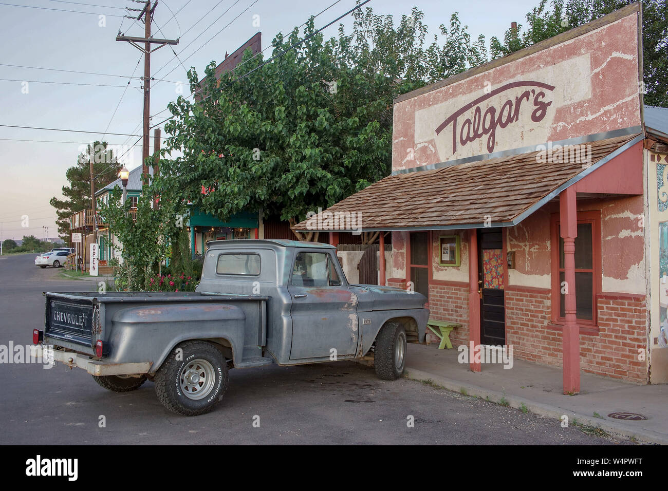 Old Chevrolet pickup parked in front of a restaurant on historic Murphy ...