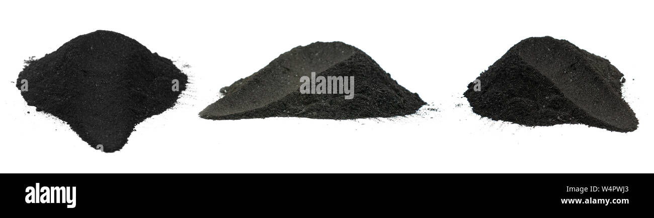 Coal powder isolated on white background Stock Photo - Alamy