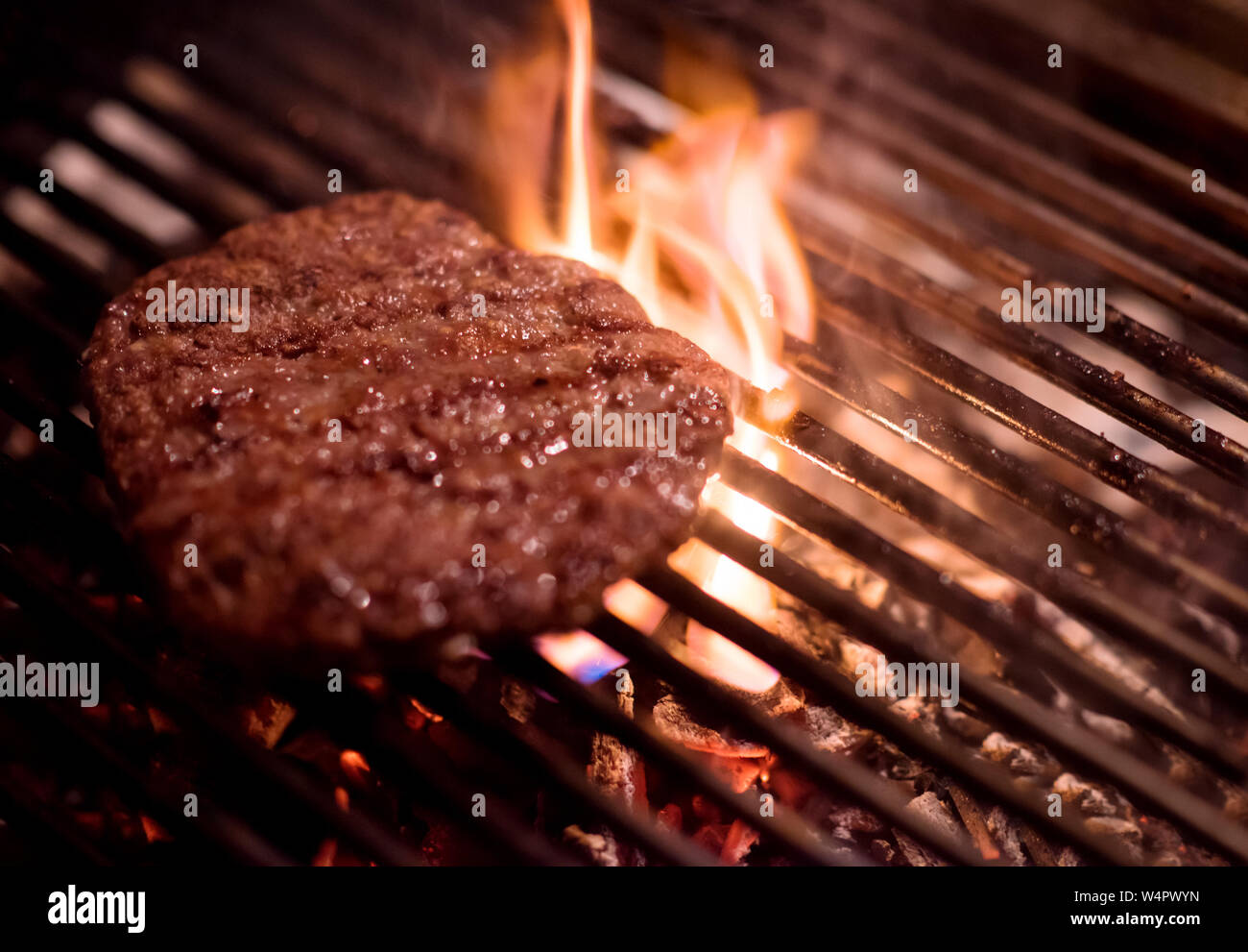 Assorted delicious grilled meat over the coals on barbecue Stock Photo ...