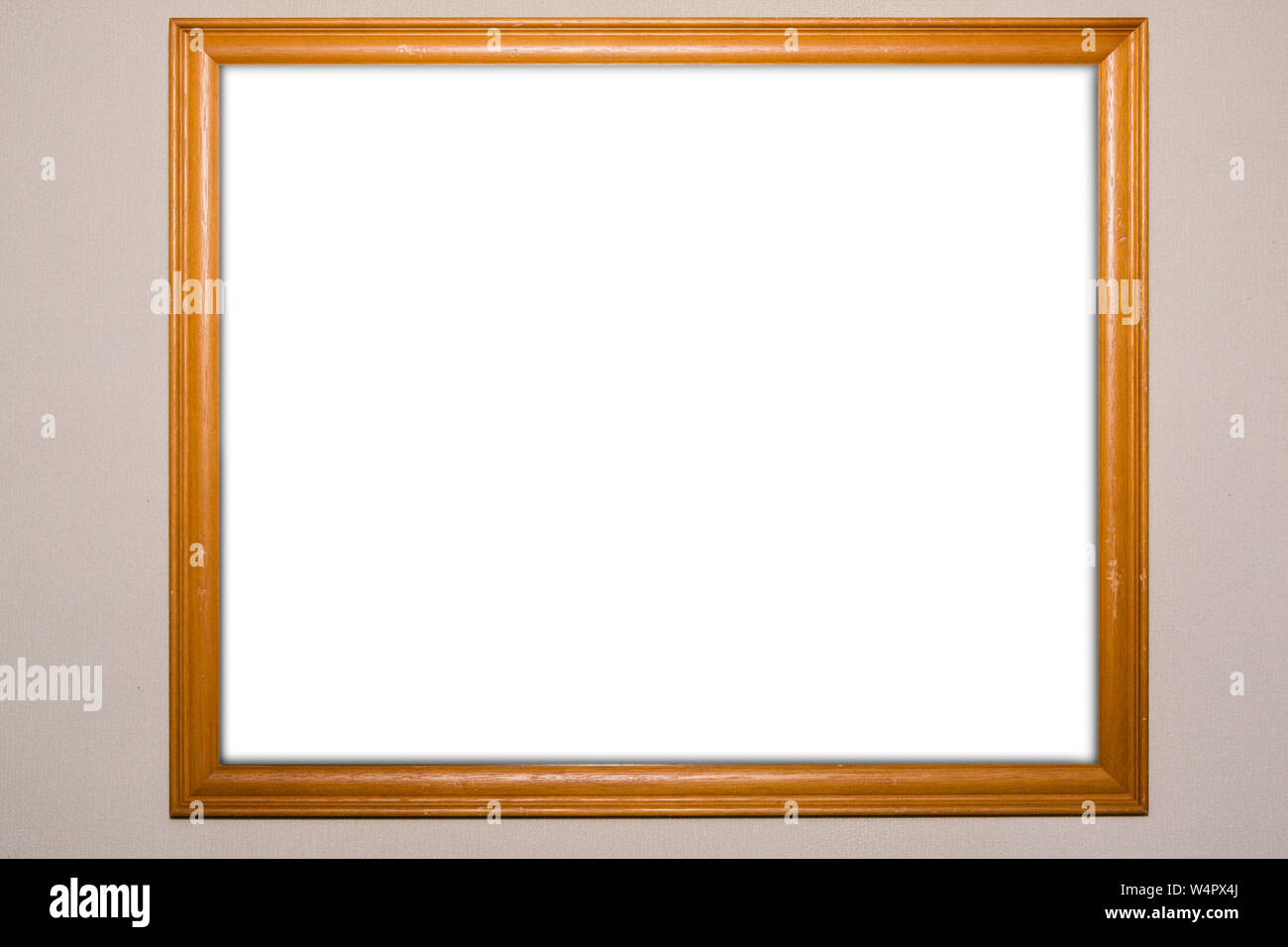 Blank signboard template for text on wooden frame on the wall Stock ...