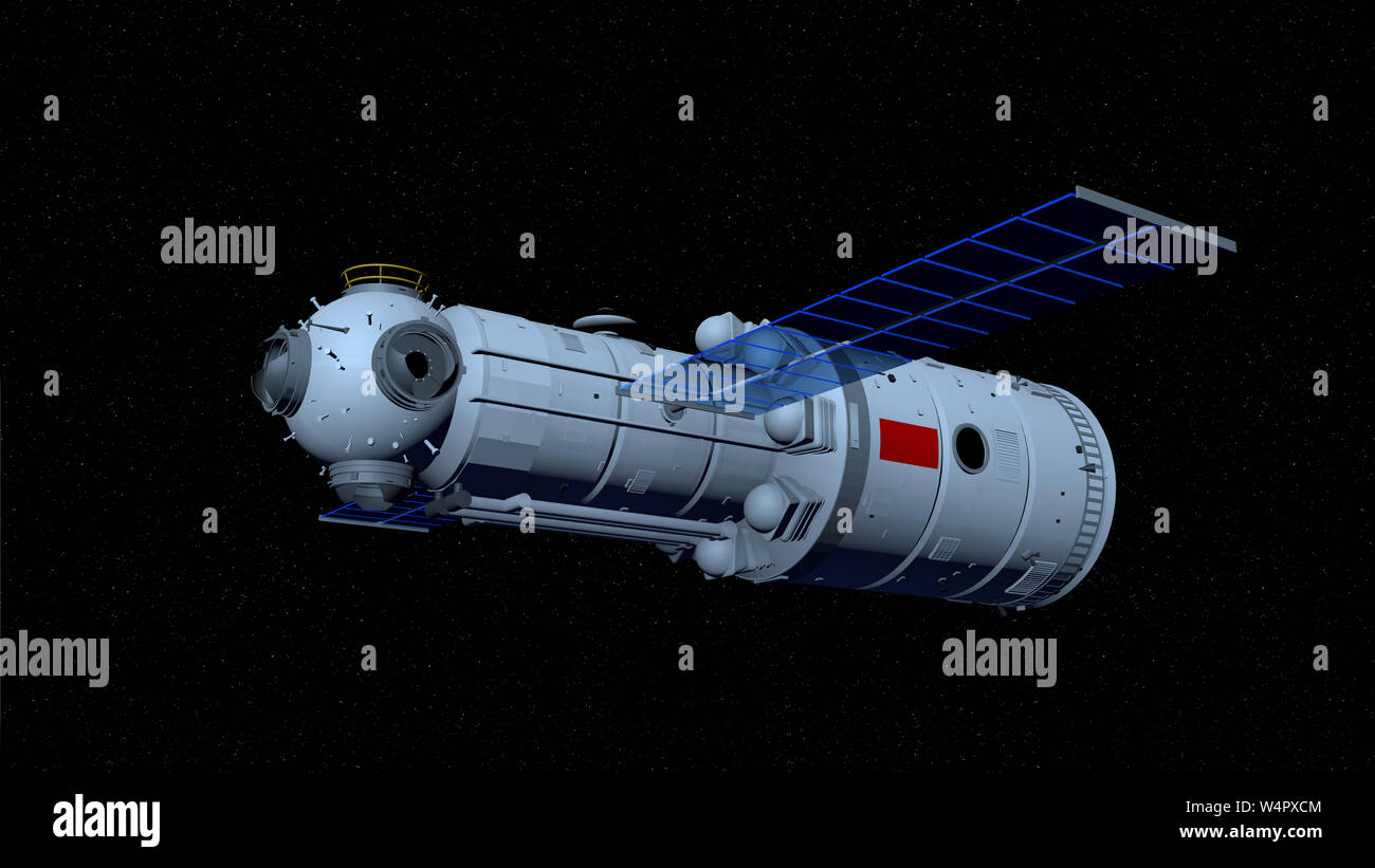 3D model of the TIANHE core module of the TIANGONG 3 - Chinese space ...