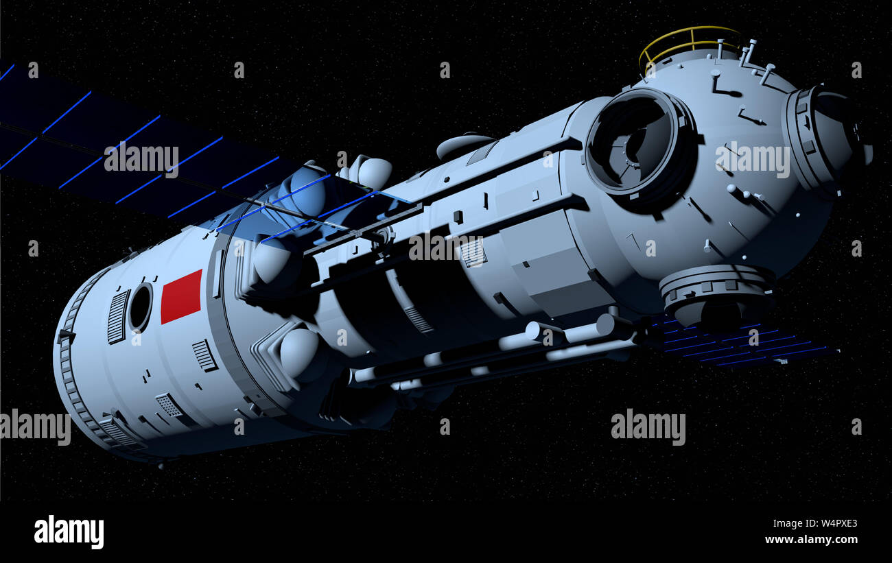 3D model of the TIANHE core module of the TIANGONG 3 - Chinese space ...