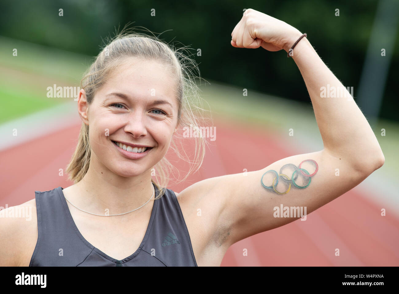 Soest, Germany. 16th July, 2019. Athletics sprinter Gina Lückenkemper ...