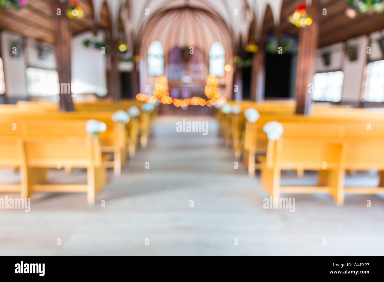 church interior blur abstract use for background Stock Photo - Alamy