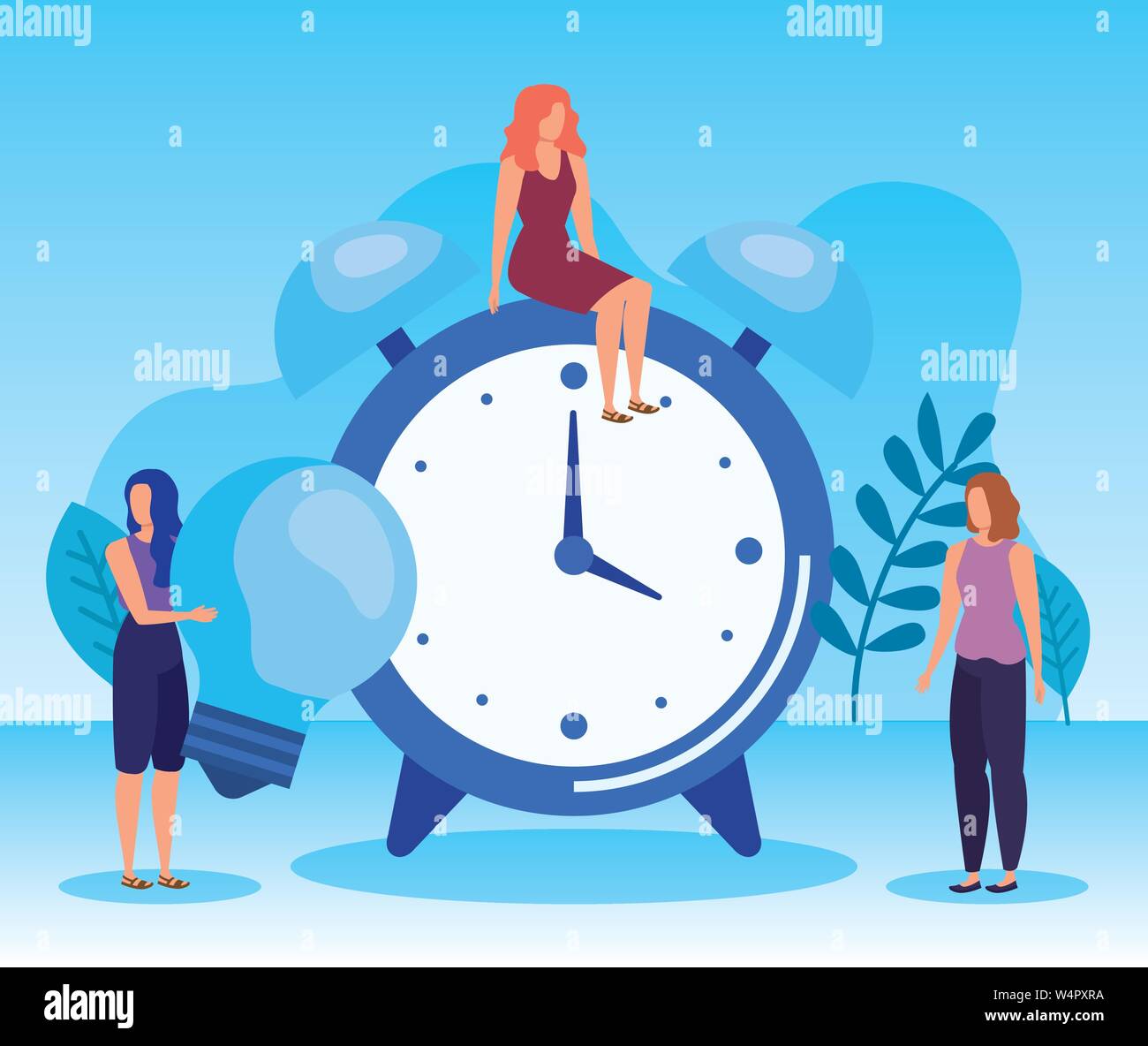 Women teamwork clock document hi-res stock photography and images - Alamy