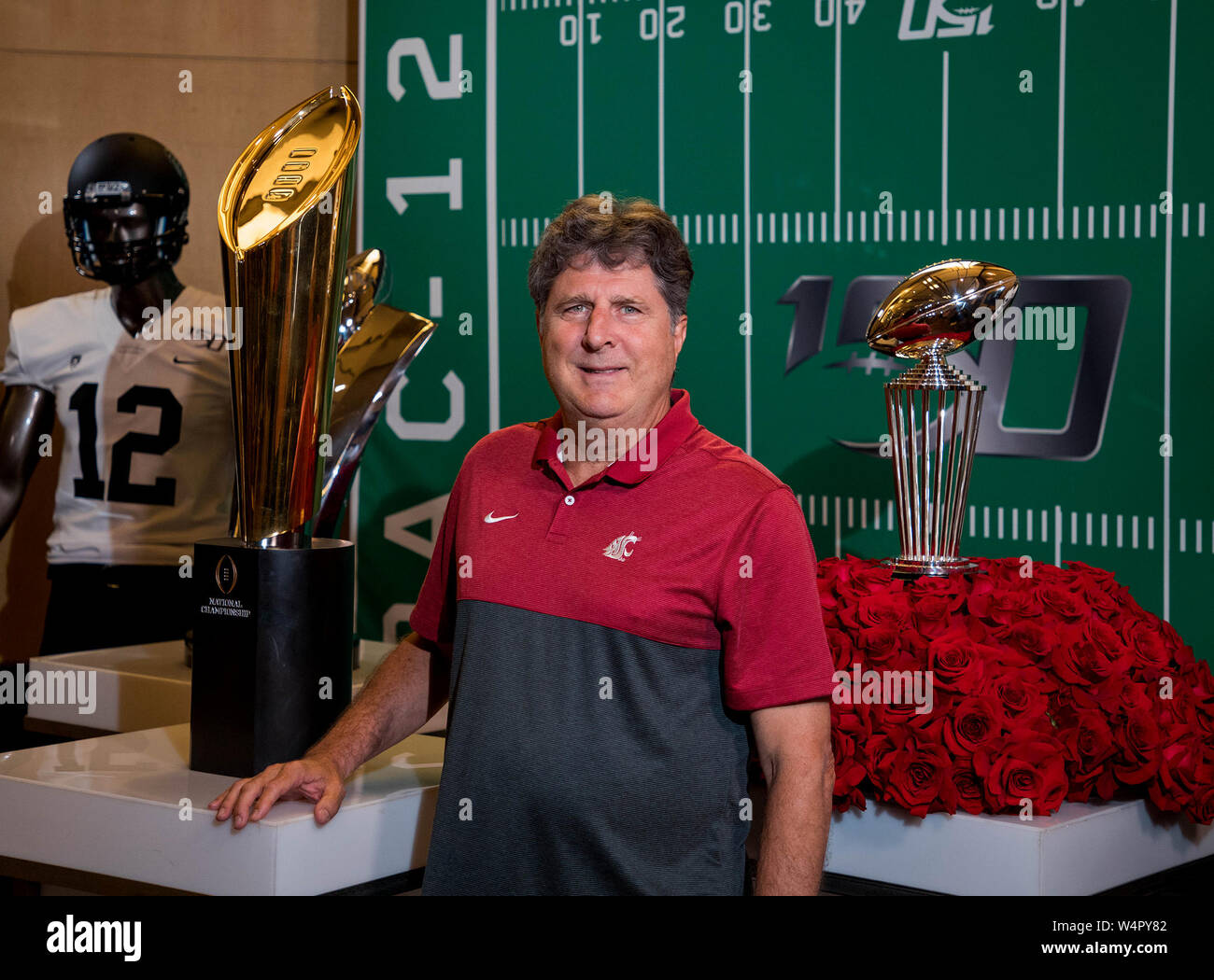 Hollywood, CA. 24th July, 2019. Washington State Cougars head coah Mike Leach poses for a photo ...