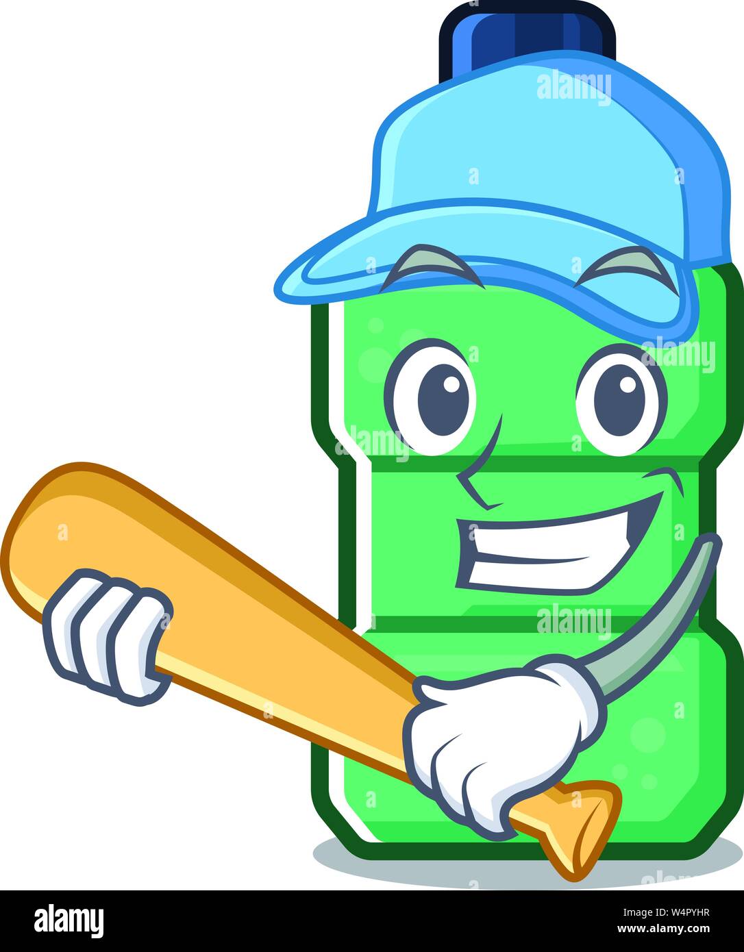 Playing baseball mouthwash with in the isolated cartoon vector ...