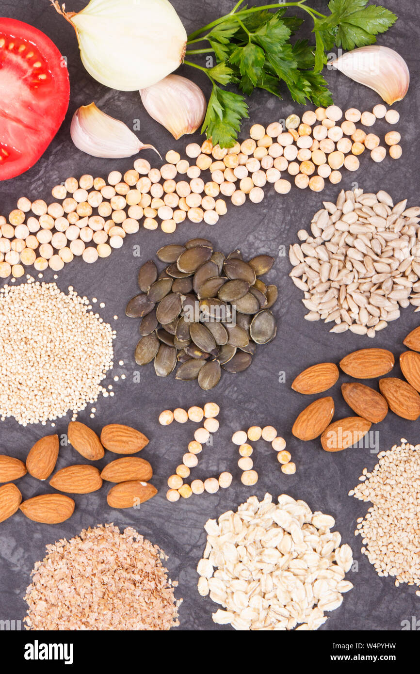Different nutritious ingredients as source zinc, natural minerals and ...