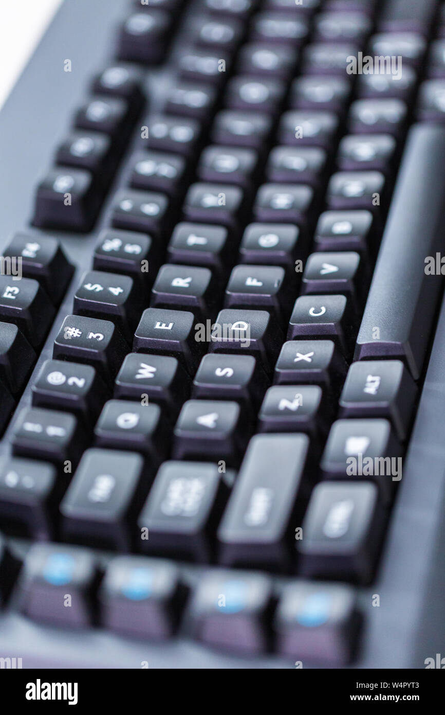 Modern black computer keyboard with raised keys Stock Photo - Alamy