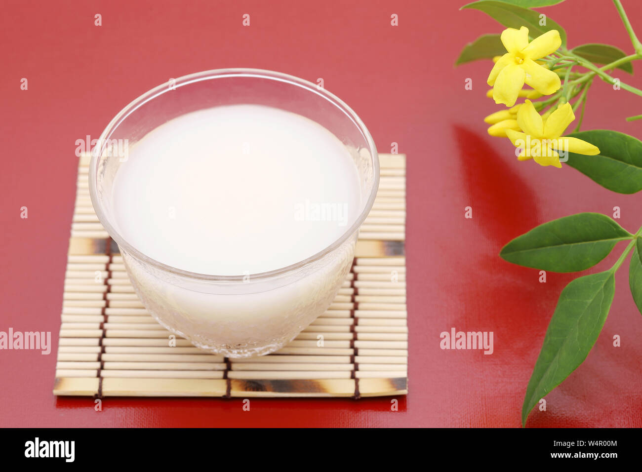 Drink of Japanese traditional sweet alcohol made from sake lees Stock ...