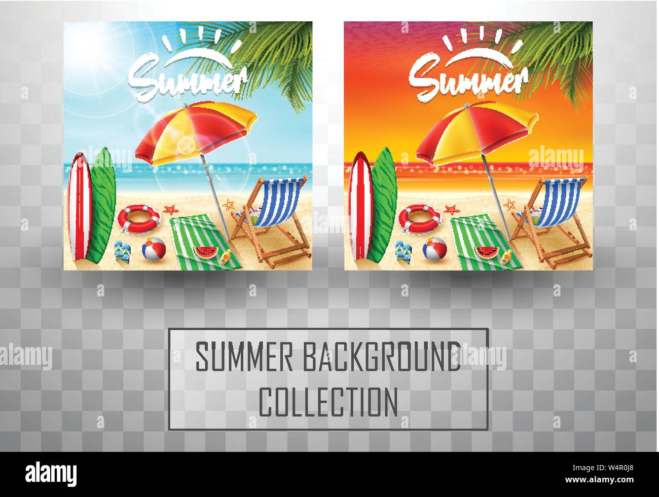 Beautiful summer beach background collections Stock Vector Image & Art ...
