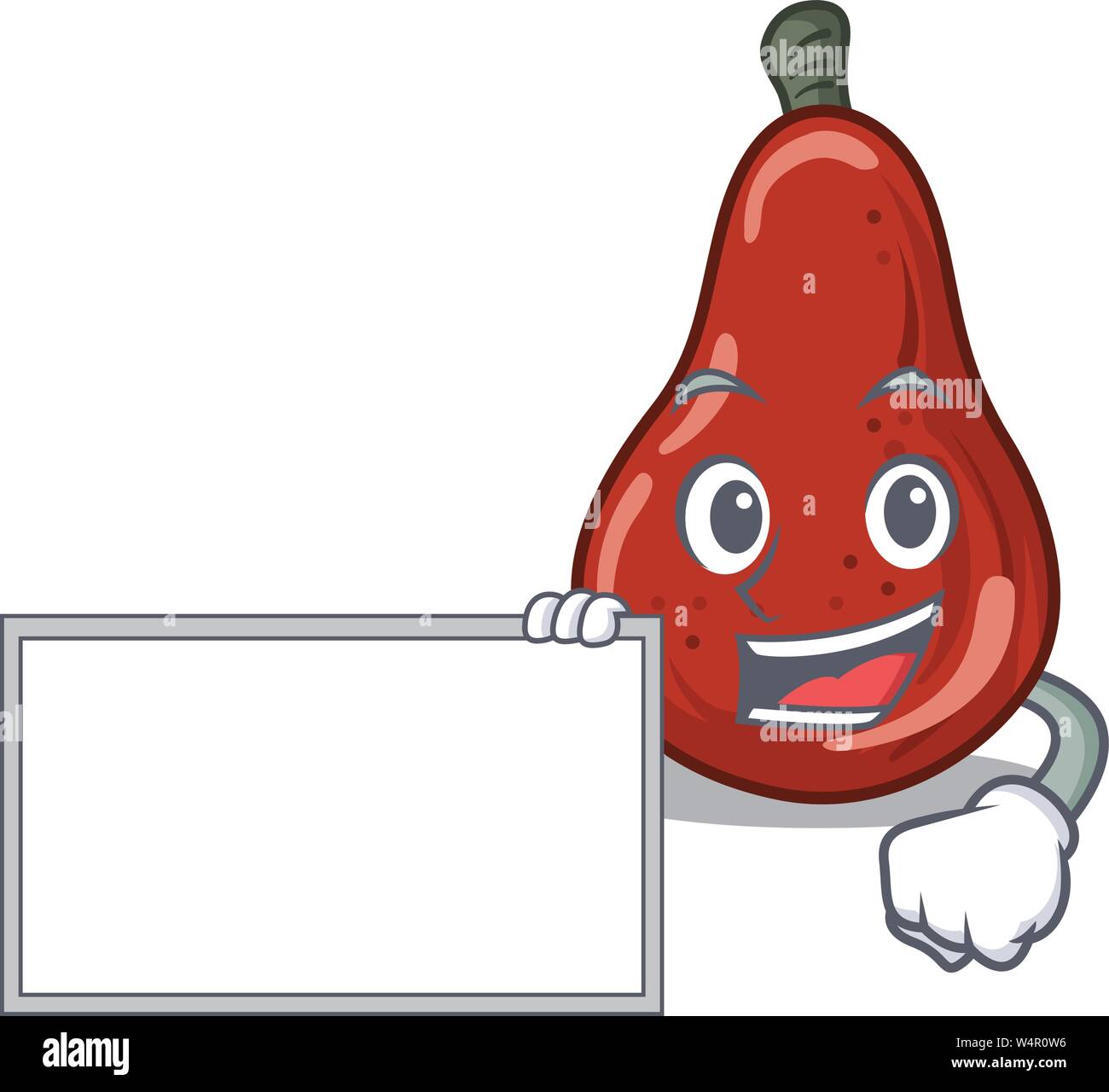 With board red pears in the character shape vector illustration Stock ...