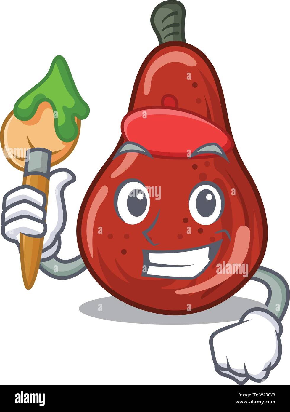 Artist red pears in the character shape vector illustration Stock ...