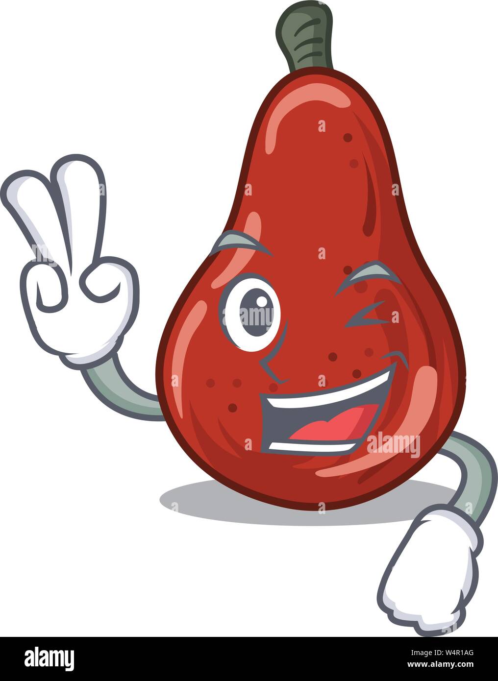 Two finger red pears in a cartoon basket vector illustration Stock ...