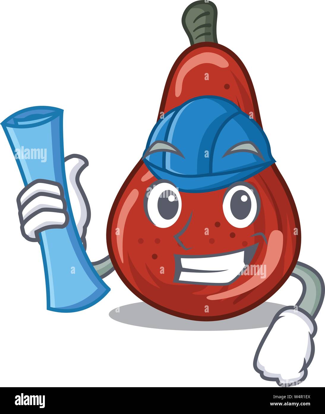 Architect red pears in a cartoon basket vector illustration Stock ...