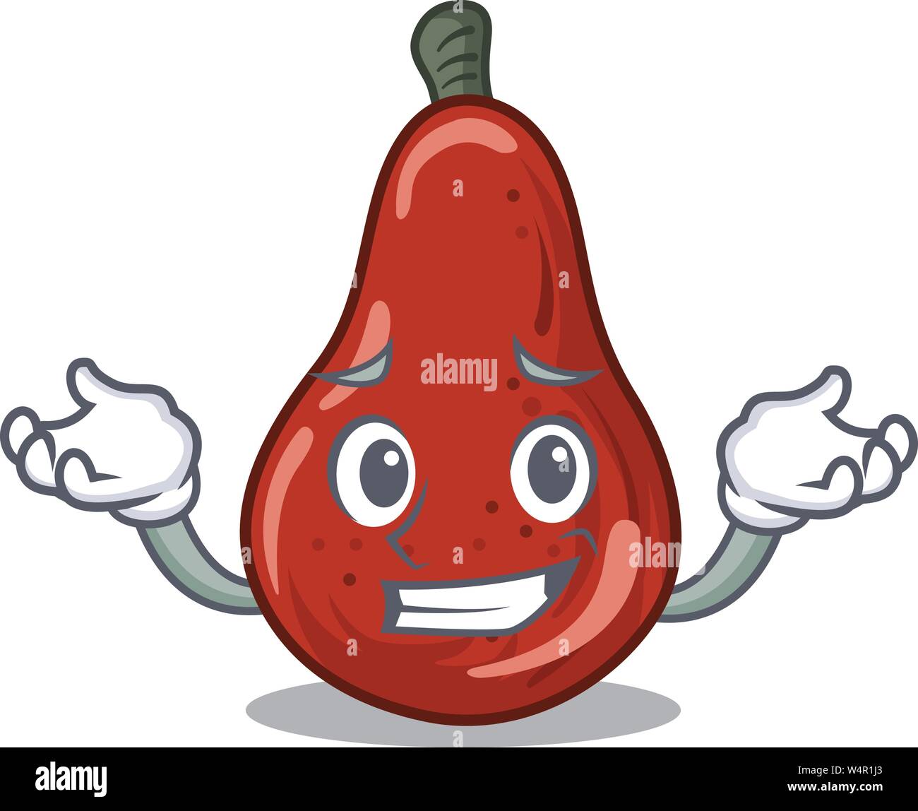 Grinning red pears in a cartoon basket vector illustration Stock Vector ...