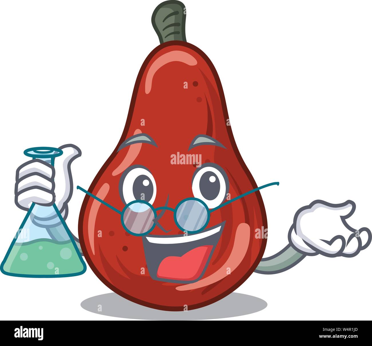 Professor red pears in a cartoon basket vector illustration Stock ...