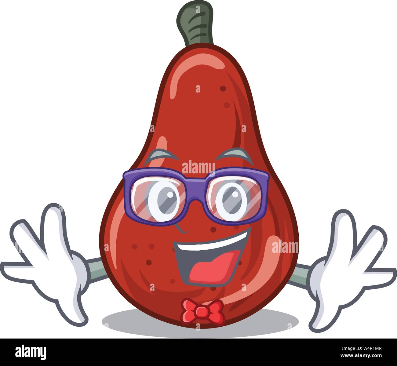 Geek red pears in a cartoon basket vector illustration Stock Vector ...
