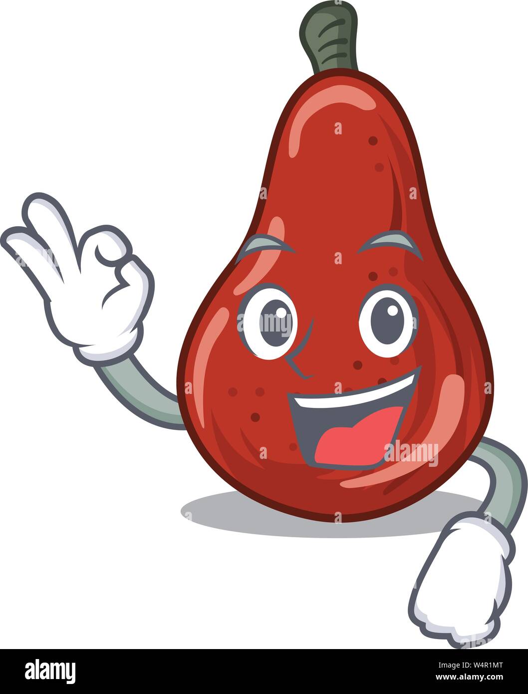 Okay red pears in a cartoon basket vector illustration Stock Vector ...