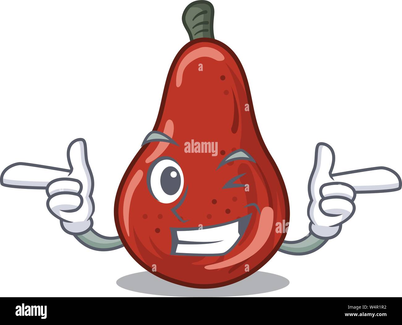 Wink red pears in a cartoon basket vector illustration Stock Vector ...