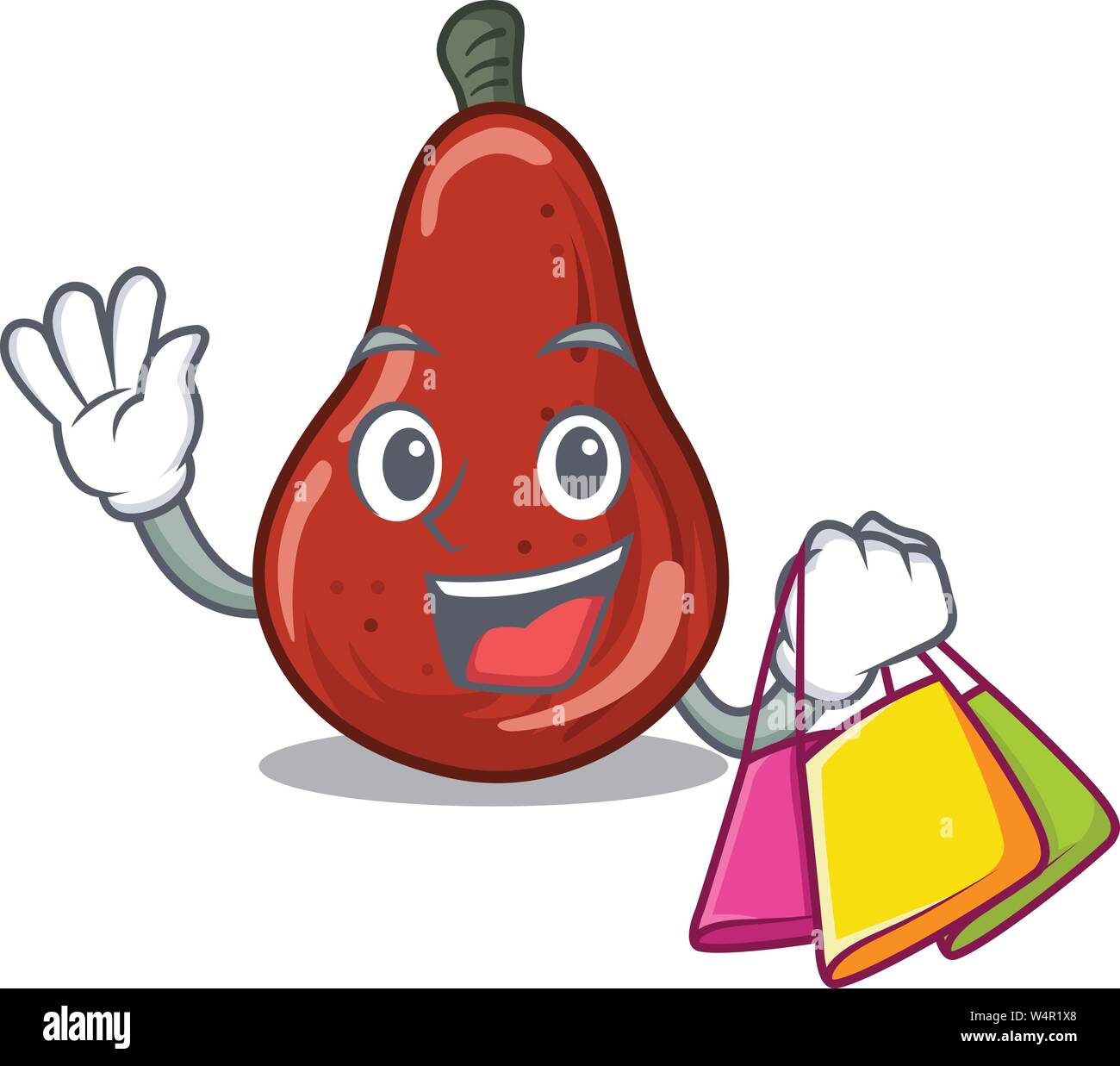 Shopping red pears in a cartoon basket vector illustration Stock Vector ...