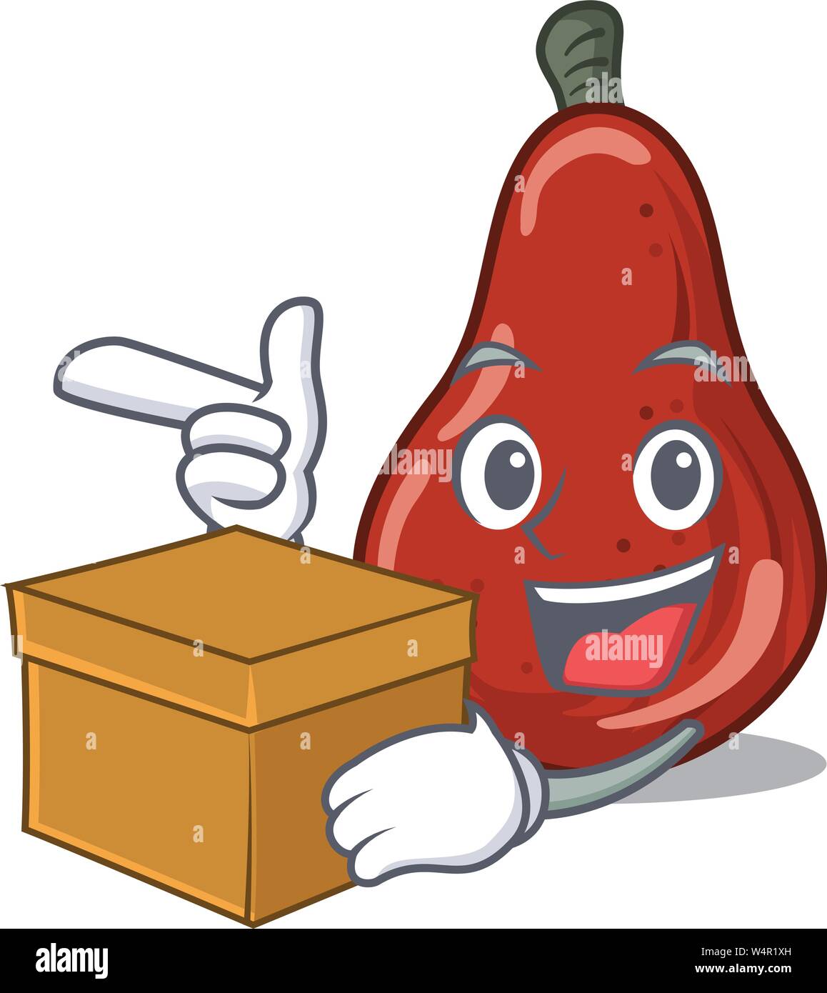 With box red pears in a cartoon basket vector illustration Stock Vector ...