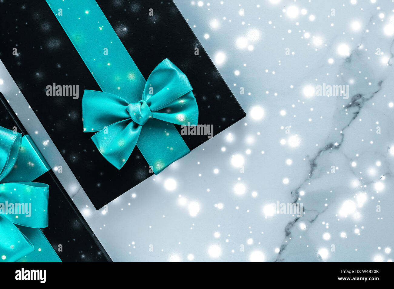 New Years Eve celebration, wrapped luxury boxes and cold season concept ...