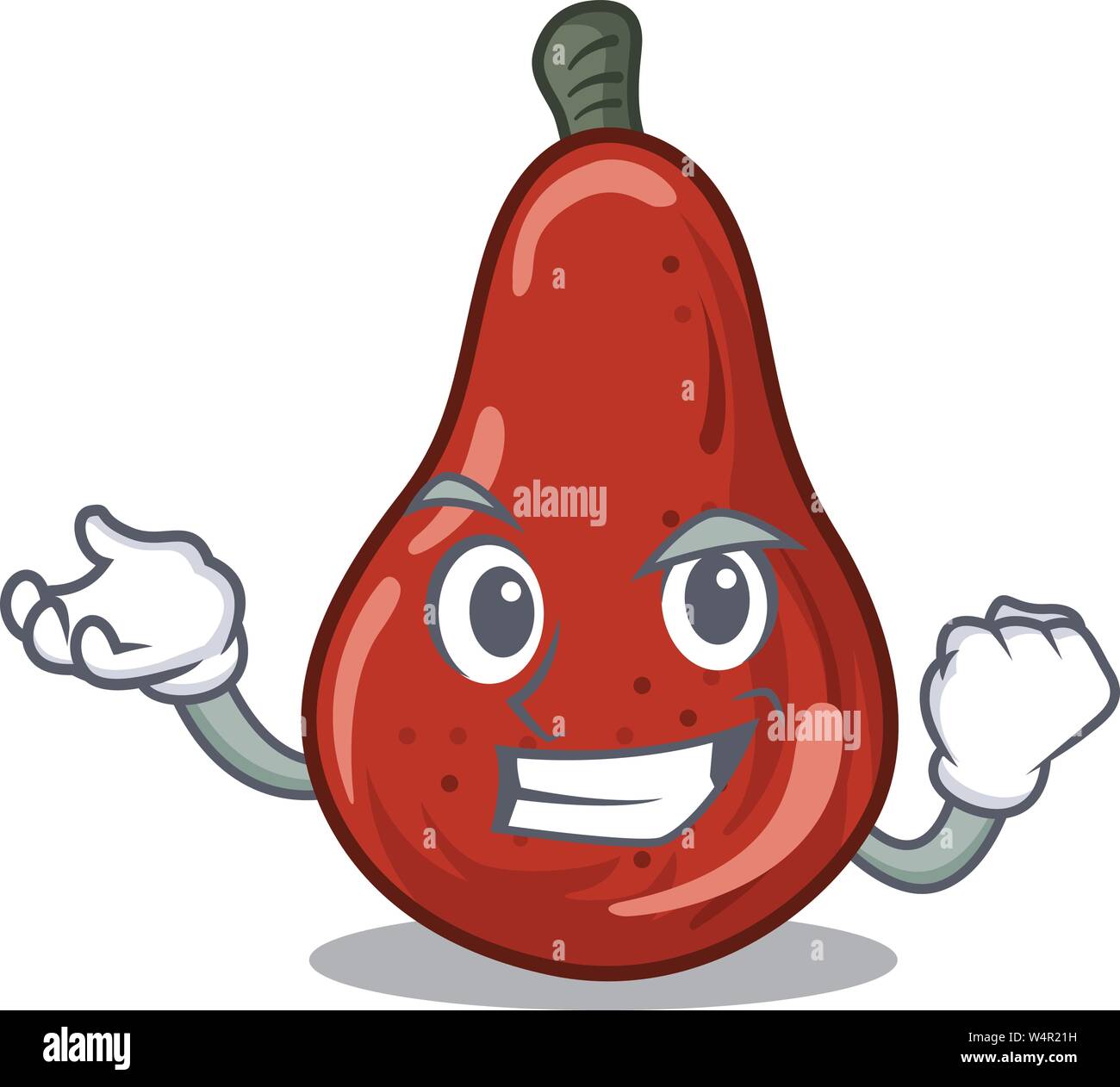 Successful red pears in a cartoon basket vector illustration Stock ...