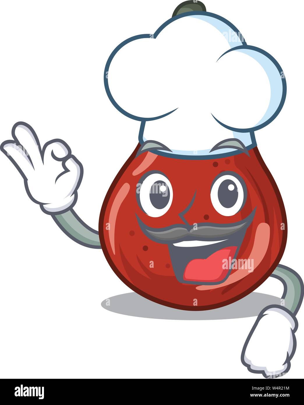 Chef red pears in a cartoon basket vector illustration Stock Vector ...