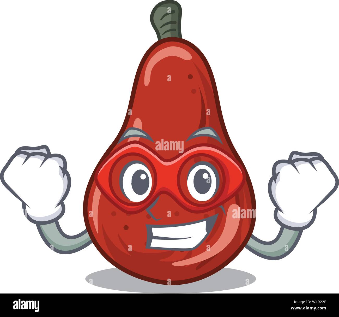 Super hero red pears in a cartoon basket vector illustration Stock ...