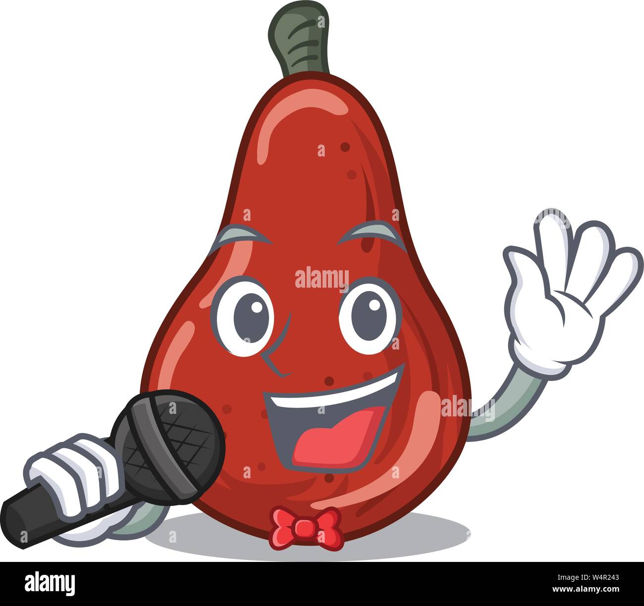 Singing red pears isolated in the mascot vector illustration Stock ...