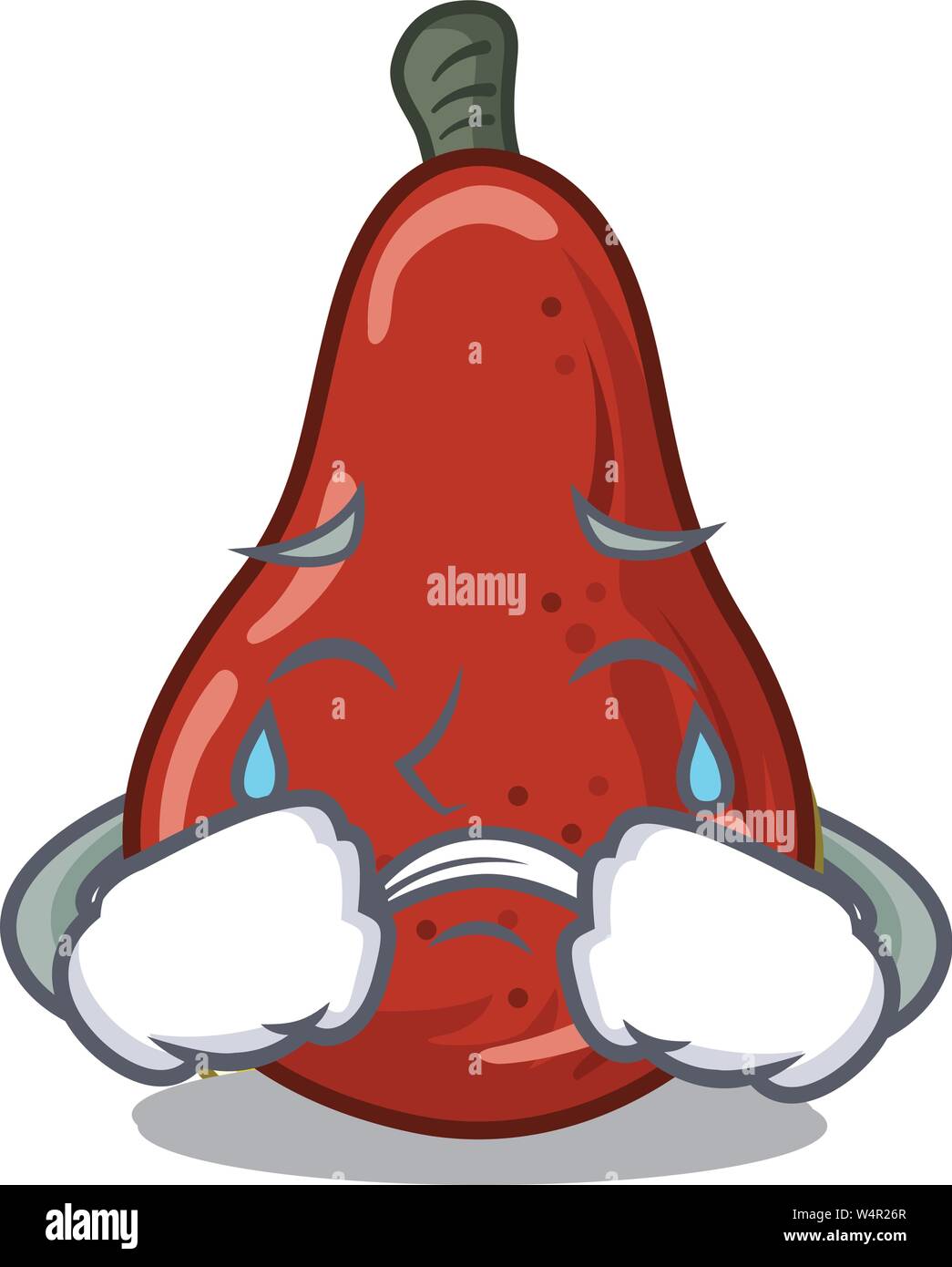Crying red pears isolated in the mascot vector illustration Stock ...