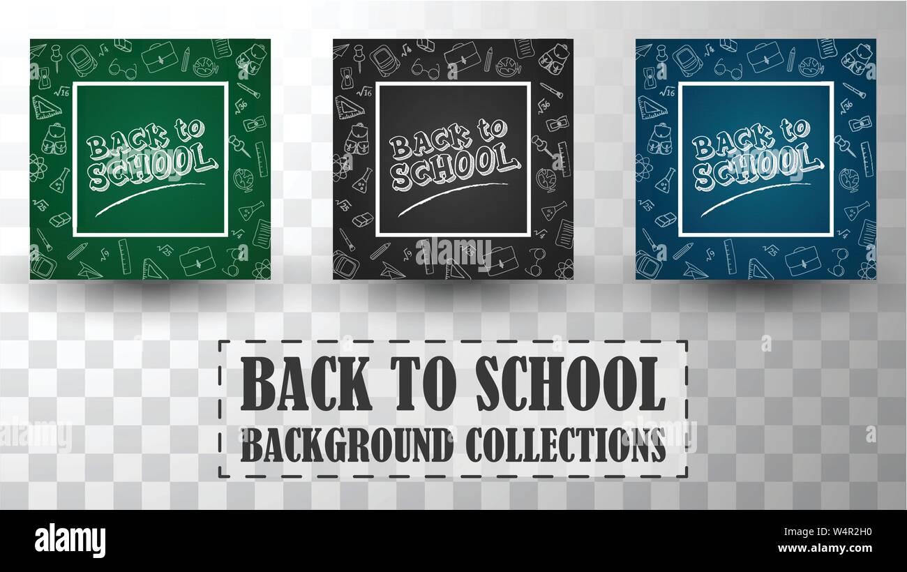Back to school doodles in chalkboard background collections Stock ...