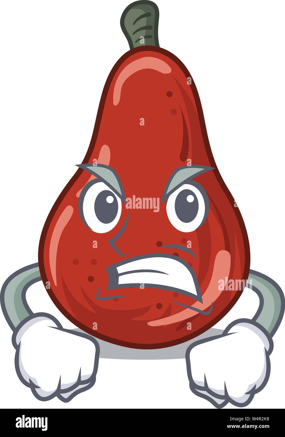 Angry red pears isolated in the mascot vector illustration Stock Vector ...