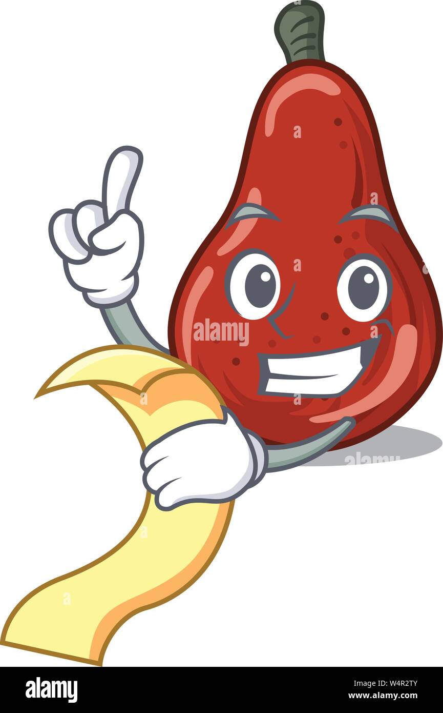 With menu red pears isolated in the mascot vector illustration Stock ...