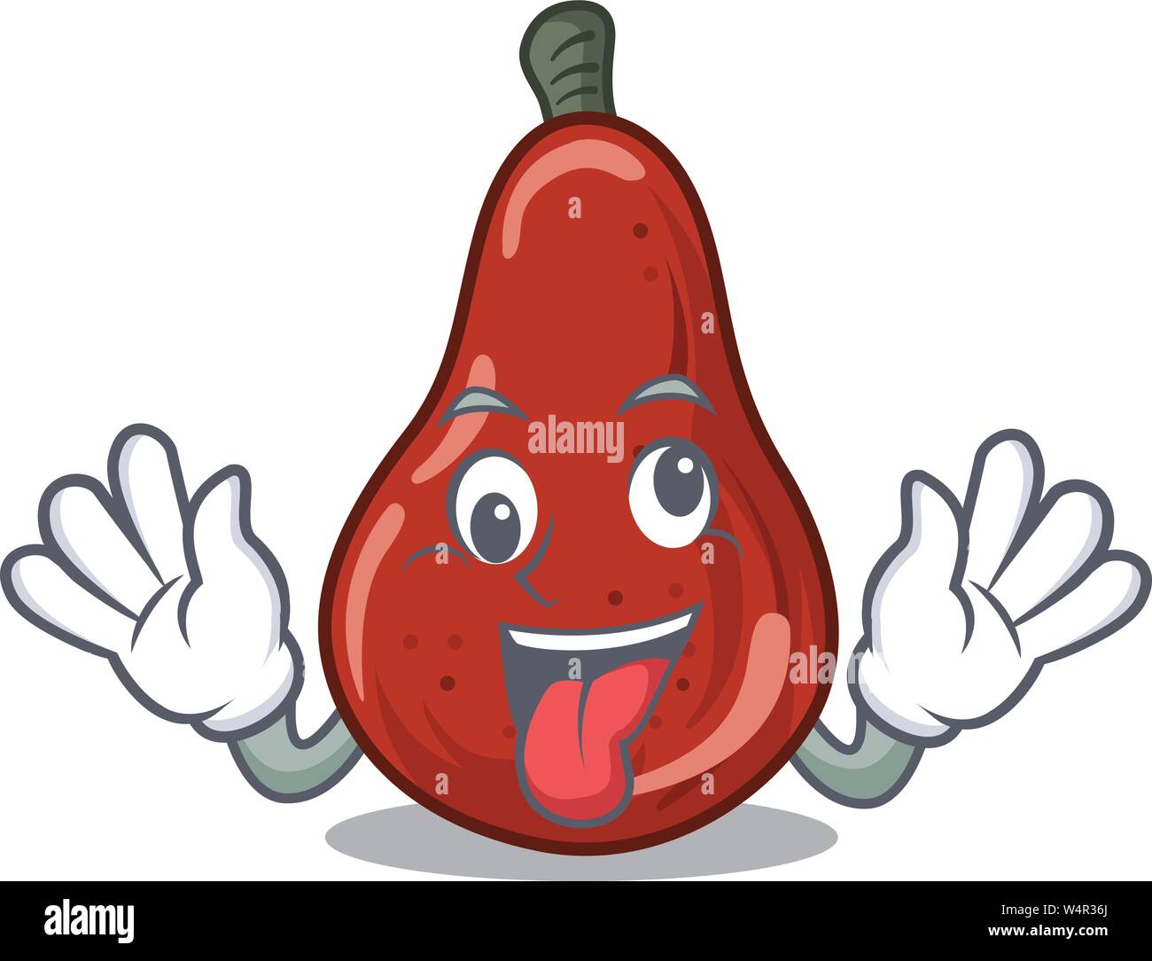 Crazy red pears put into cartoon fridge vector illustration Stock ...