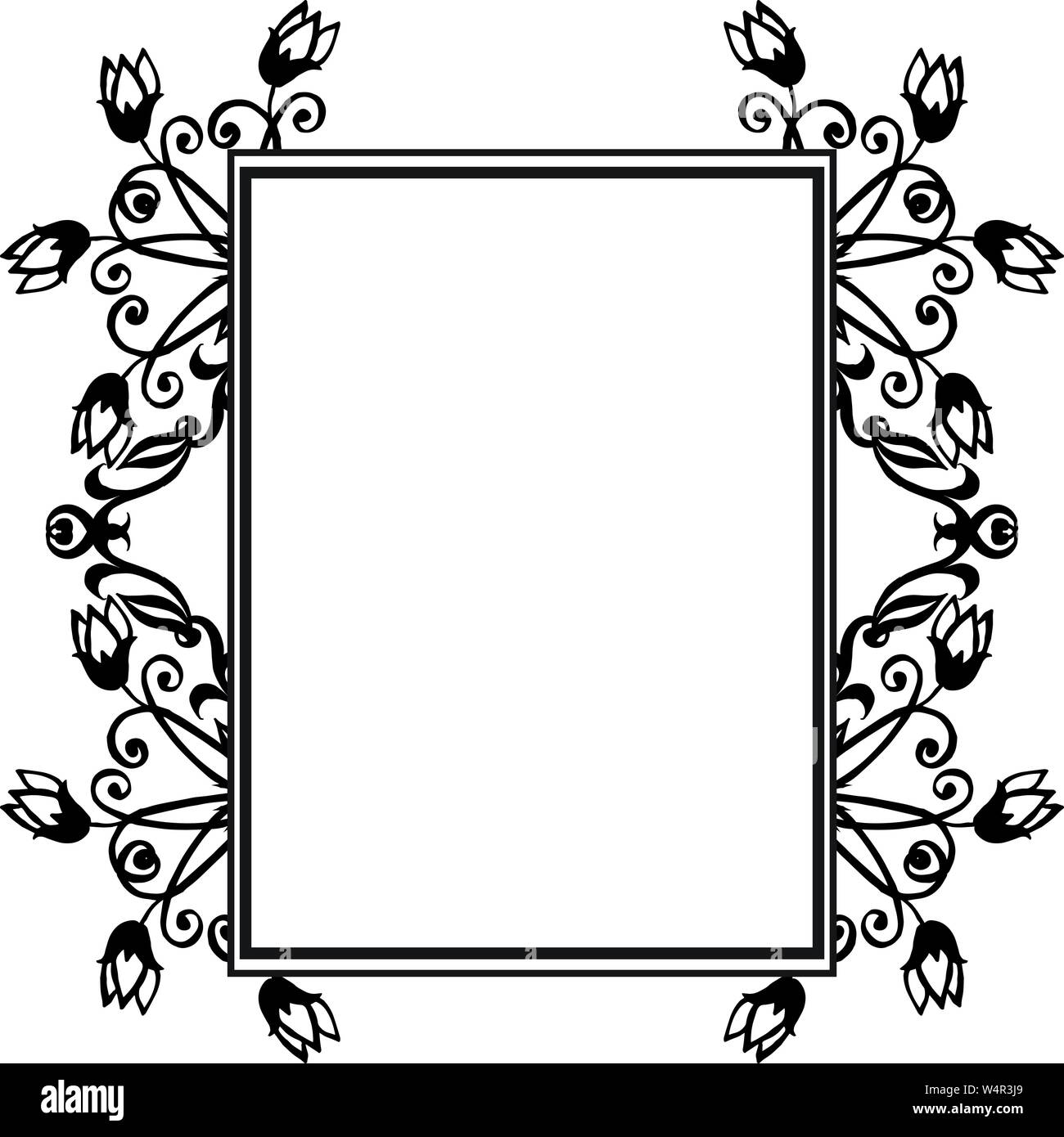Pattern unique with floral frame, various shape of card. Vector ...