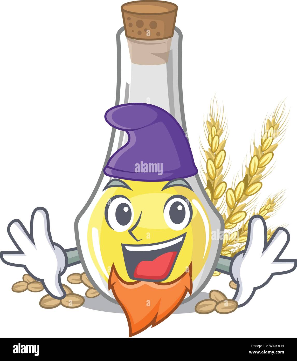 Elf wheat germ oil with isolated character vector illustration Stock ...
