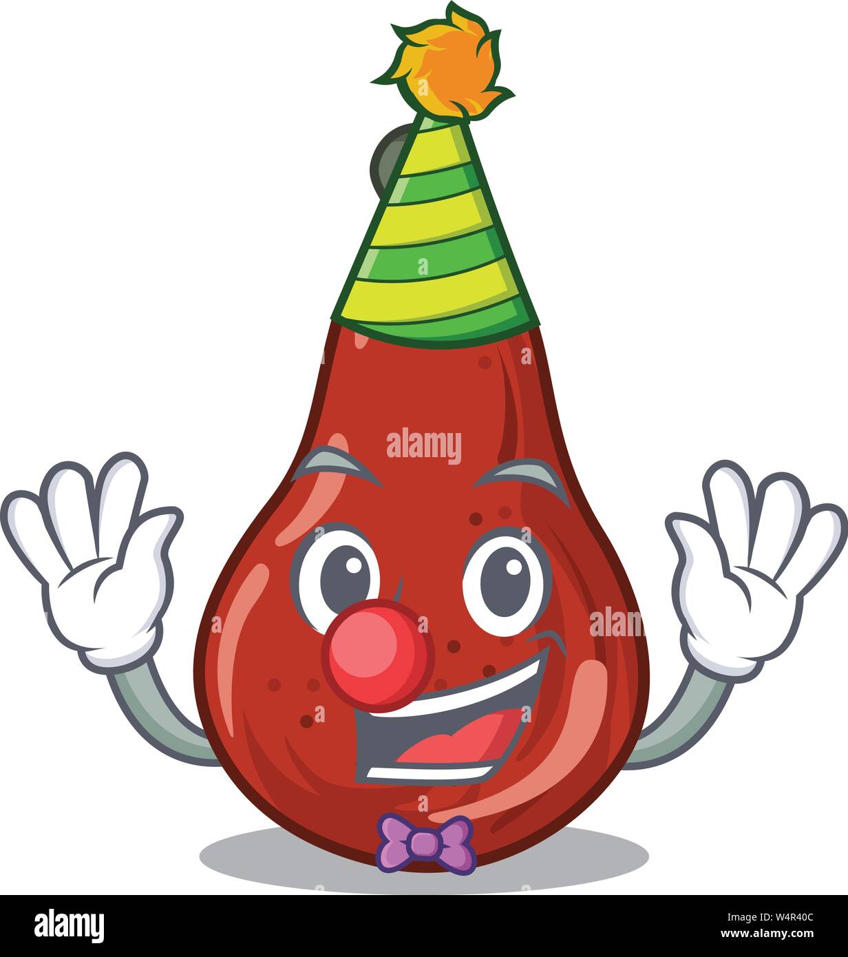 Clown red pears put into cartoon fridge vector illustration Stock ...