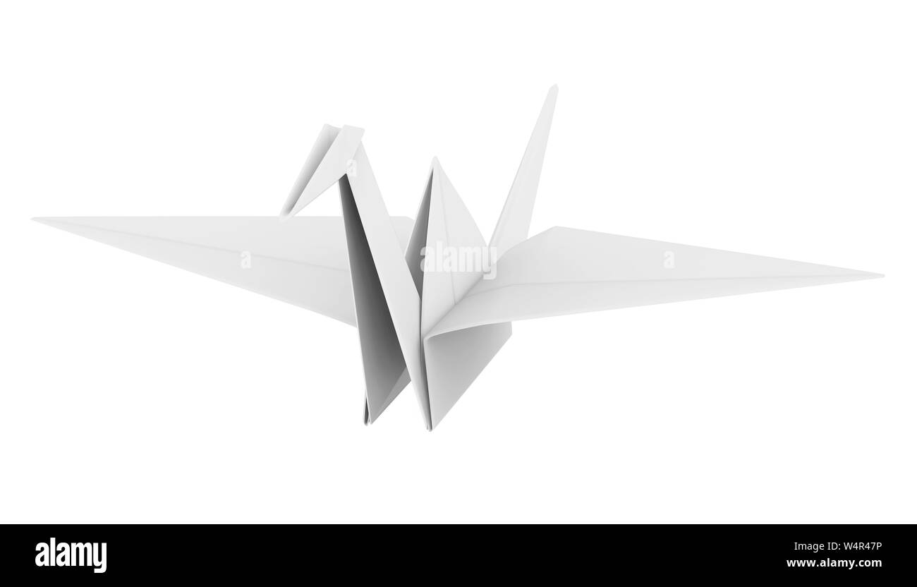 Origami Paper Crane Isolated Stock Photo - Alamy