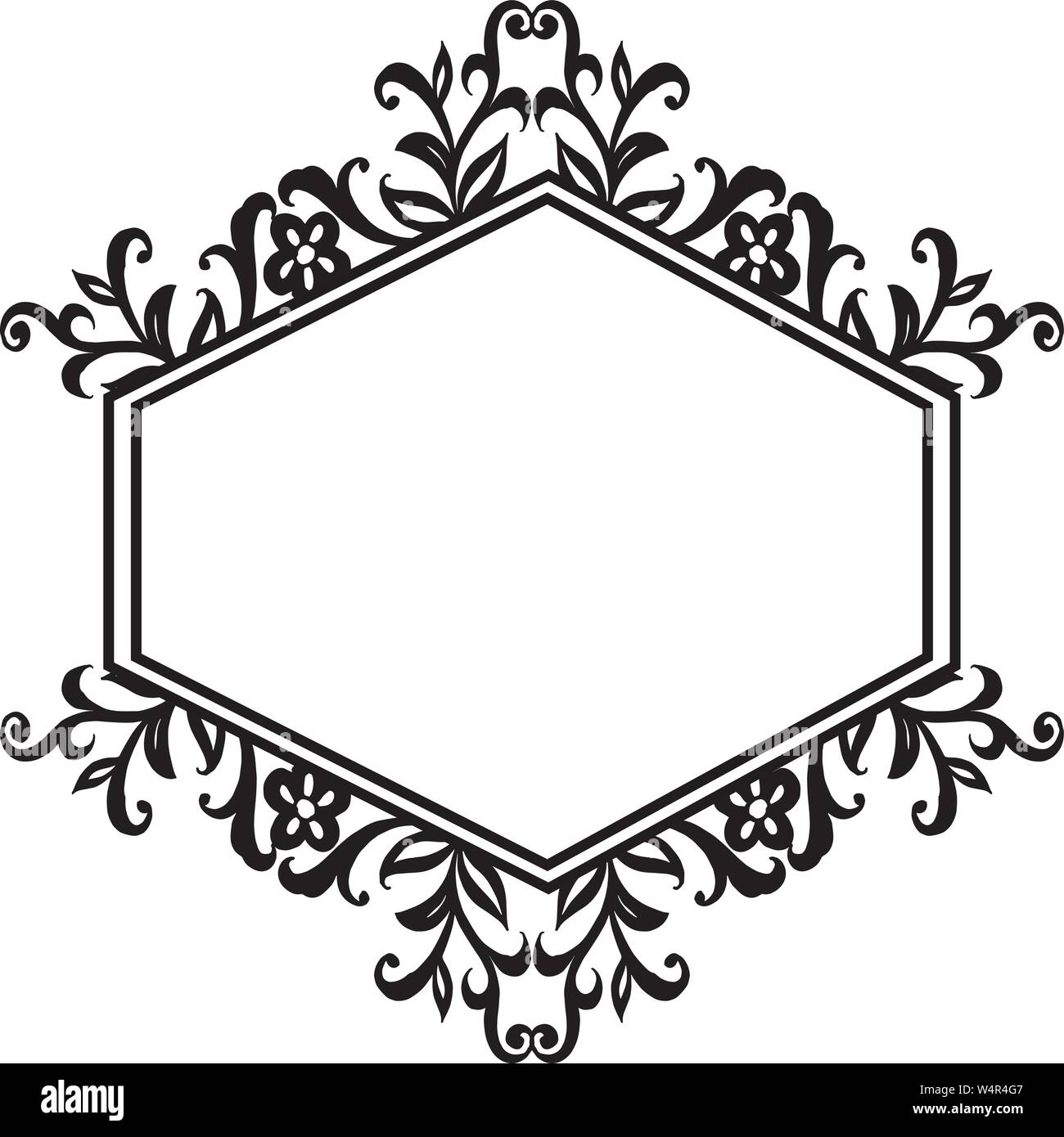 Wallpaper decoration of card, design floral frame. Vector illustration ...