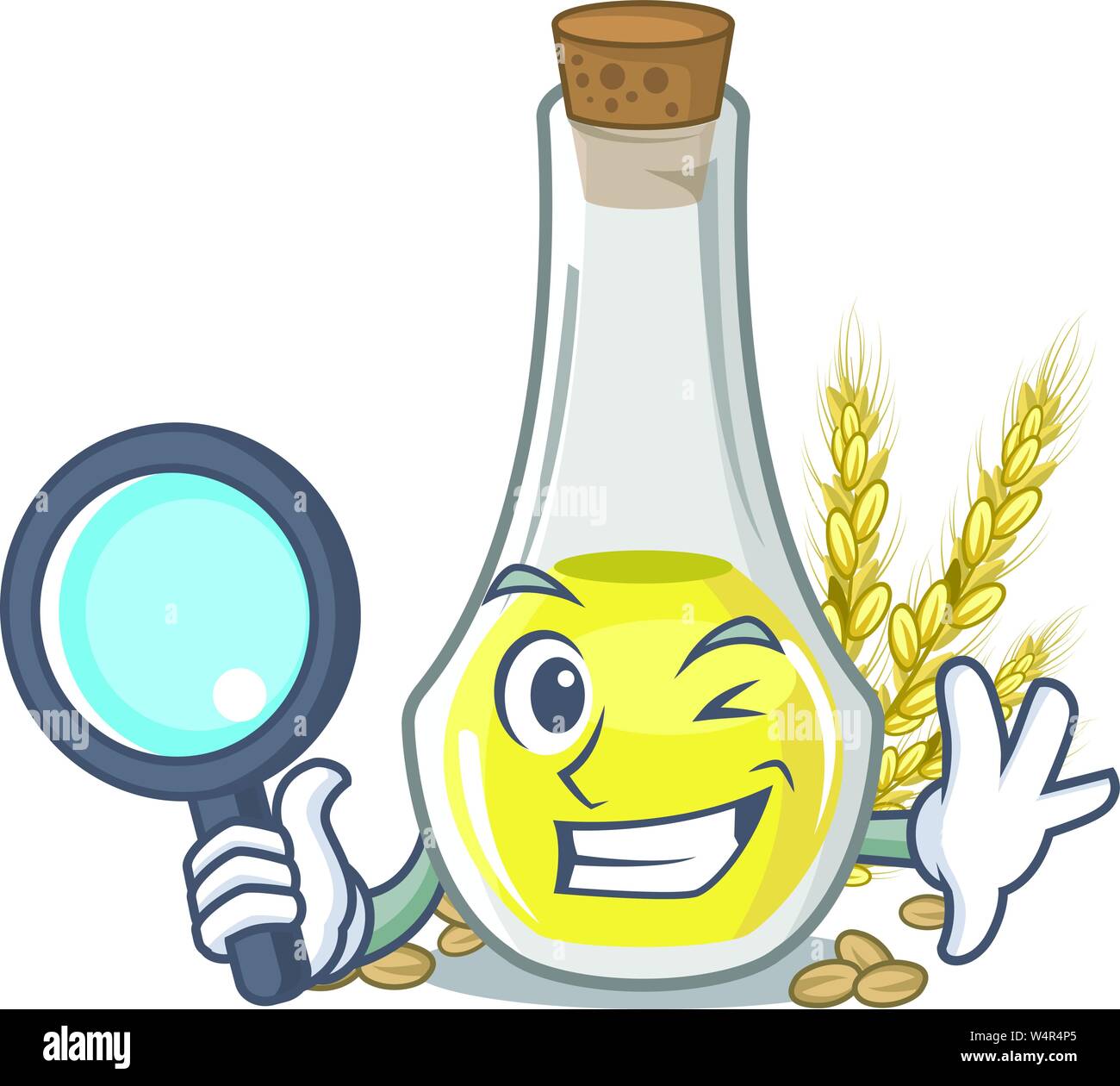 Detective wheat germ oil the mascot shape vector illustration Stock ...