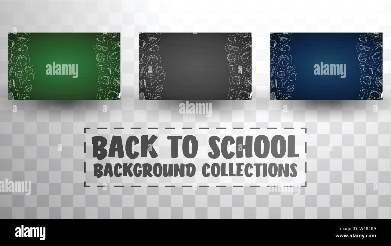 Back to school doodles in chalkboard background collections Stock ...