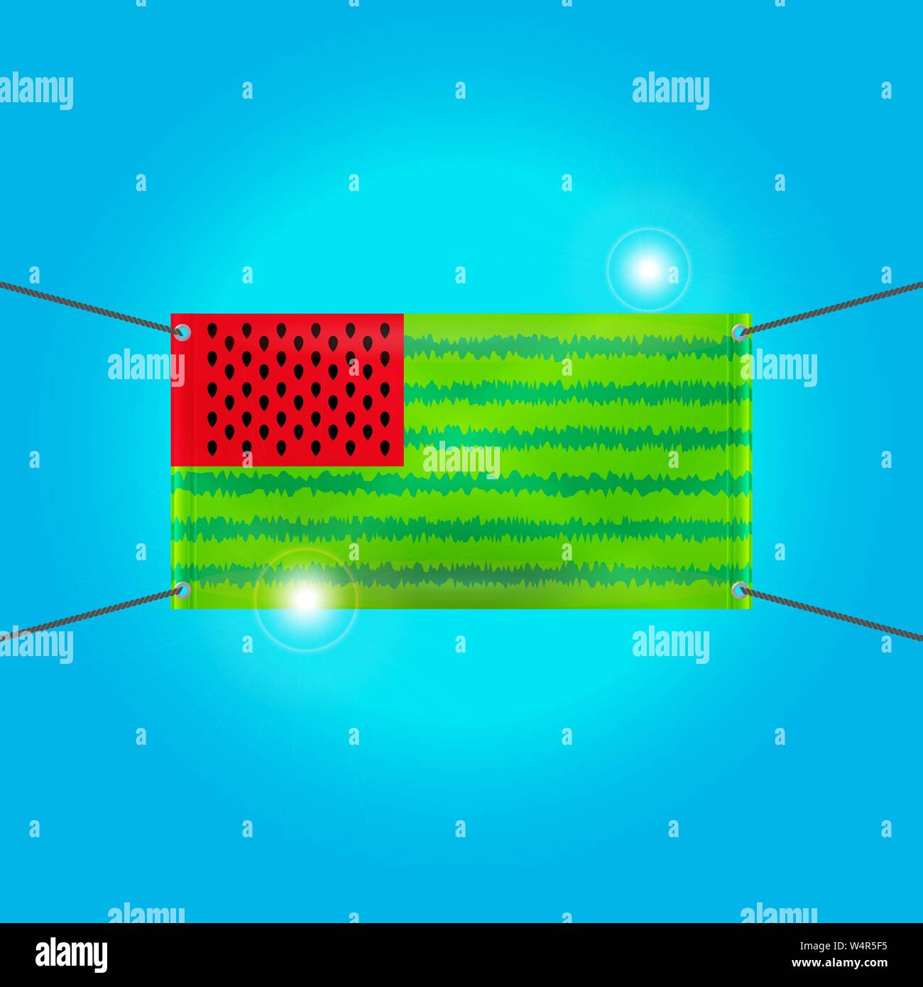 Watermelon Flag Looks Like an American Flag. Summer Party Symbol Stock ...