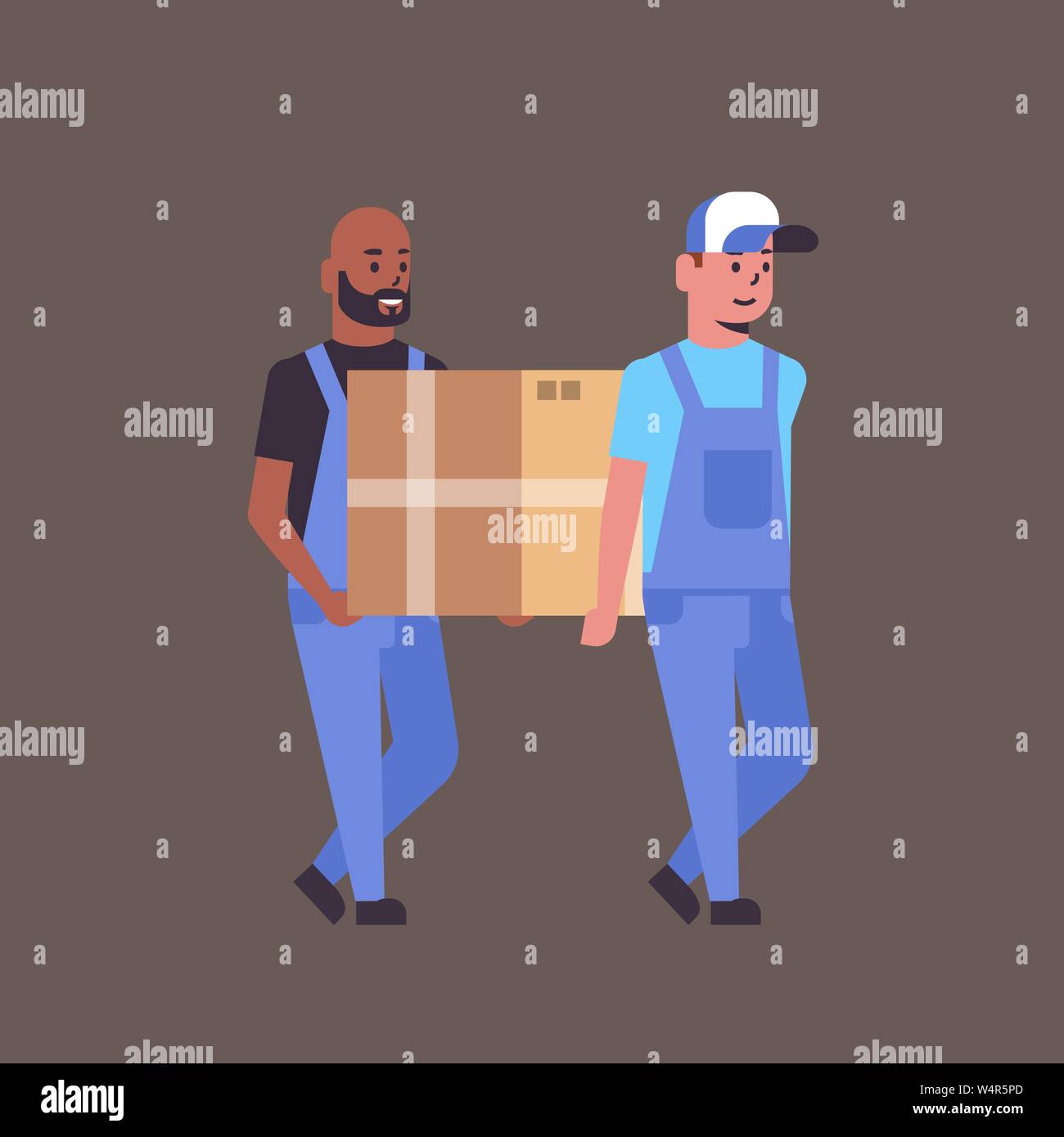 African american delivery man carrying Stock Vector Images - Alamy