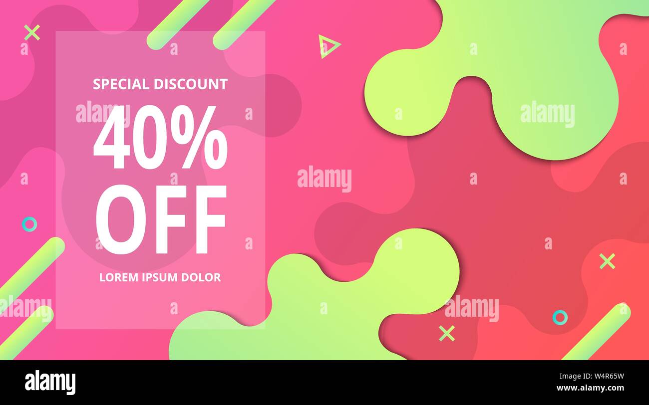 Fashion Promotion Store Banner Fluid Gradient Design Modern Template ...